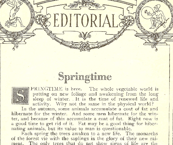 Editorial: Springtime – Strength Magazine – April, 1921 | Rogue Canada