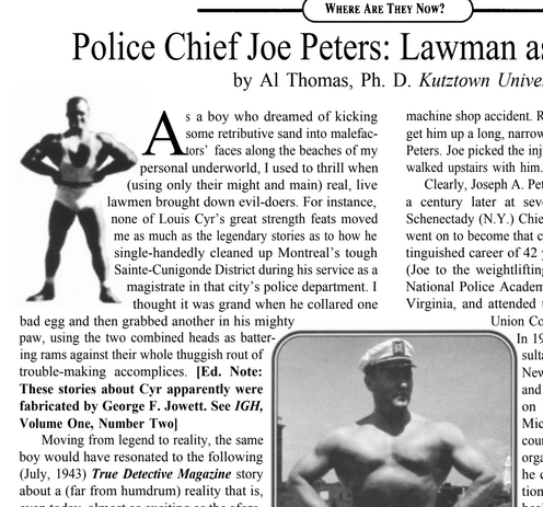 Police Chief Joe Peters: Lawman as Strongman – Iron Game History ...