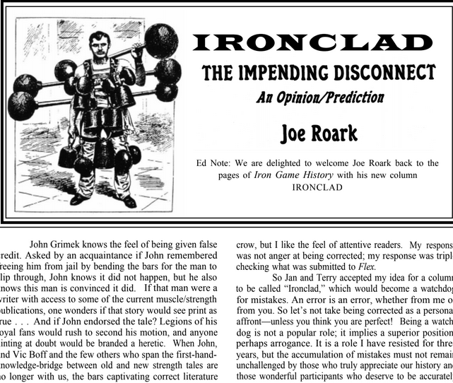 Ironclad: The Impending Disconnect – Iron Game History – October, 1998 ...