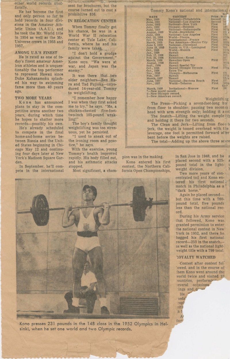 Tommy Kono–Champion Plus continued | Rogue Canada