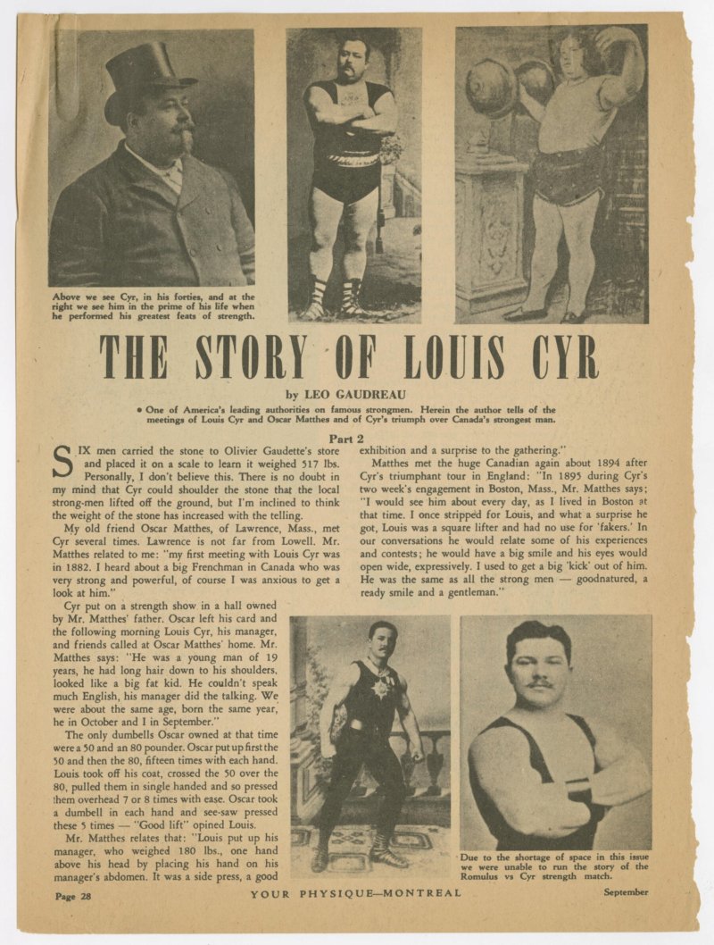 The Story of Louis Cyr Part II | Rogue Fitness Canada