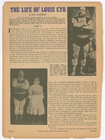 The Life of Louis Cyr Part IV | Rogue Fitness Canada